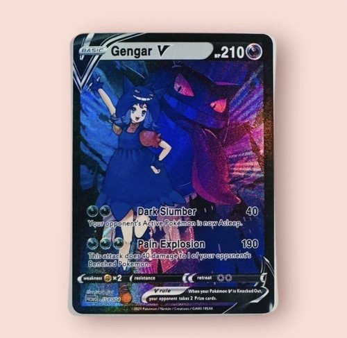 Gengar V Acerola Pokemon Trainer Cosplay Waifu ACG Card Holo Foil Cute ...