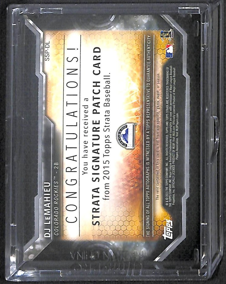 2015 Topps Strata Signature Patch Jersey Autograph #SSP-DL DJ LeMahieu ...