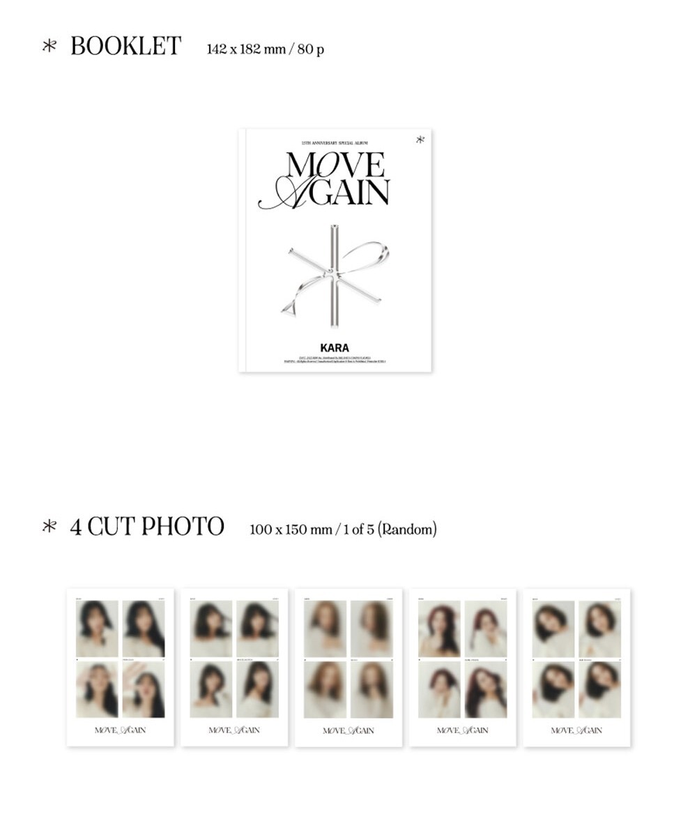 KARA - 15th Anniversary Special Album "MOVE AGAIN" Photo Card CD K-pop ...