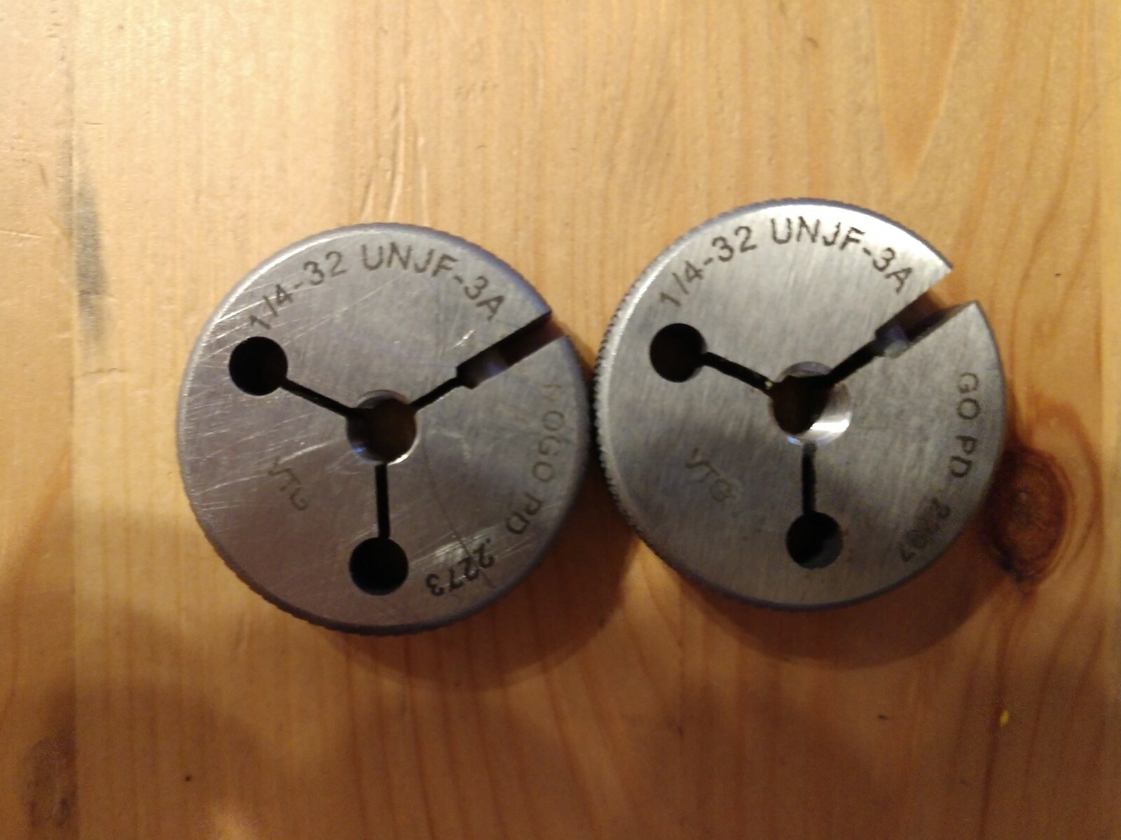 1/4-32 UNJF 3A Go and NoGo Ring Gages PDs = .2297 / .2273 | eBay