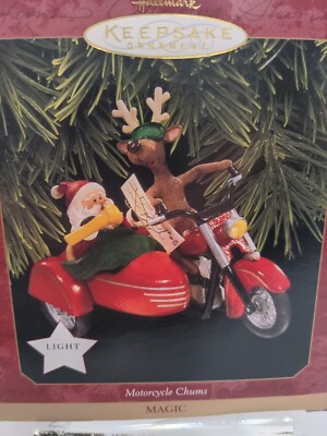 1997 Motorcycle Chums Hallmark Keepsake Christmas Ornament Magic Light ...