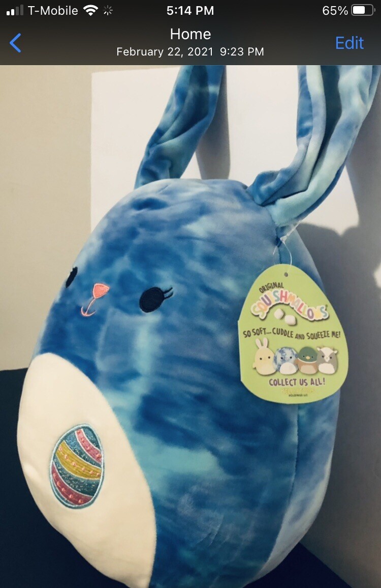 Bobby The Blue Tie Dye Bunny Rabbit 12" Squishmallow Plush Easter 2021 ...