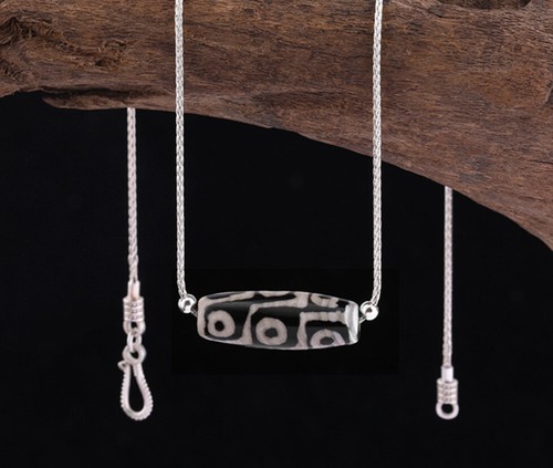 B21 Braided Chain Detachable Lock 1,3 MM Tibetan Pearl 925 Sterling ...