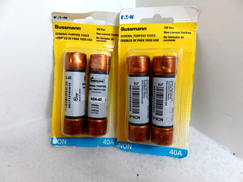 Bussmann NON-40 amp General Purpose Cartridge Fuse New Sealed 4Fuses 2 ...