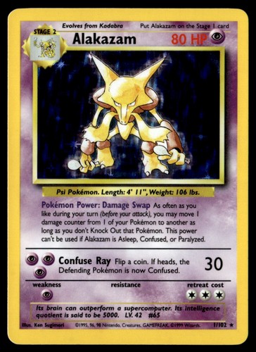 Alakazam Holo Rare Holo Base Set 001/102 NM Pokémon TCG | eBay