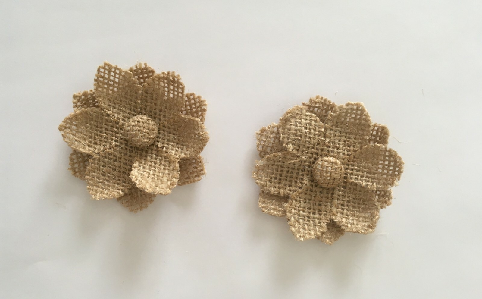2 Handmade Burlap Flowers for Rustic Country Chic Wedding Decorations ...
