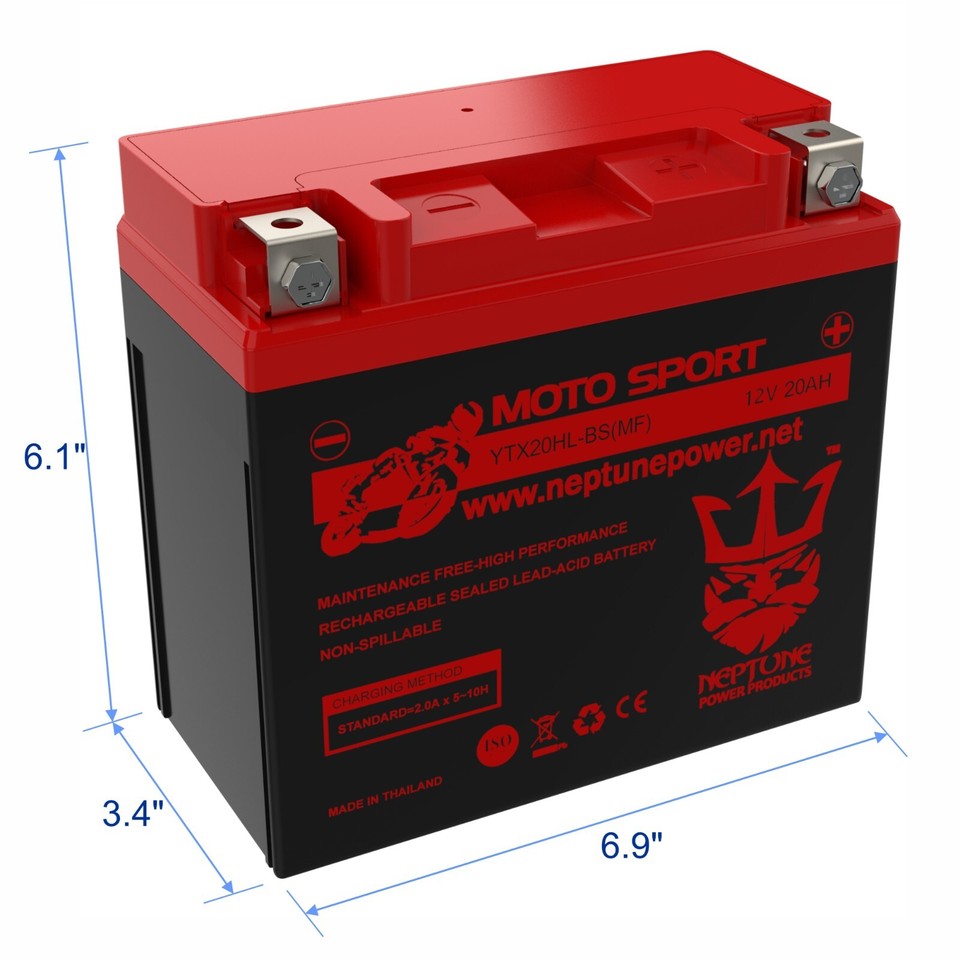 YTX20L-BS Sealed Maintenance Free Battery Replaces YUASA YTX20L-BS ...