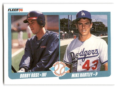 Bobby Rose / Mike Hartley 1990 Fleer Baseball #651a Rookie RC | eBay