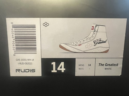 RUDIS THE GREATEST WRESTLING SHOES WHITE RARE MEN'S SIZE-14 MUHAMMAD ...
