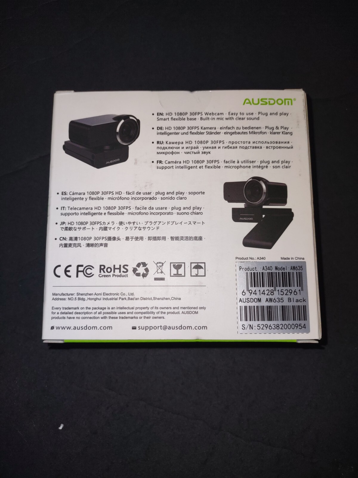AUSDOM+AW635+1080p+Streaming+Live+Webcam+-+Black for sale online | eBay