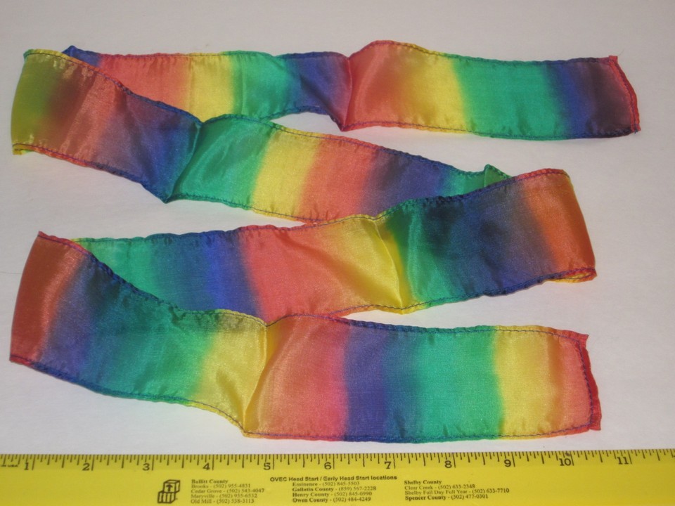 Thumb Tip Silk Streamer 1"x 68" Multicolored Silk Streamer Close-Up Magic Trick | eBay