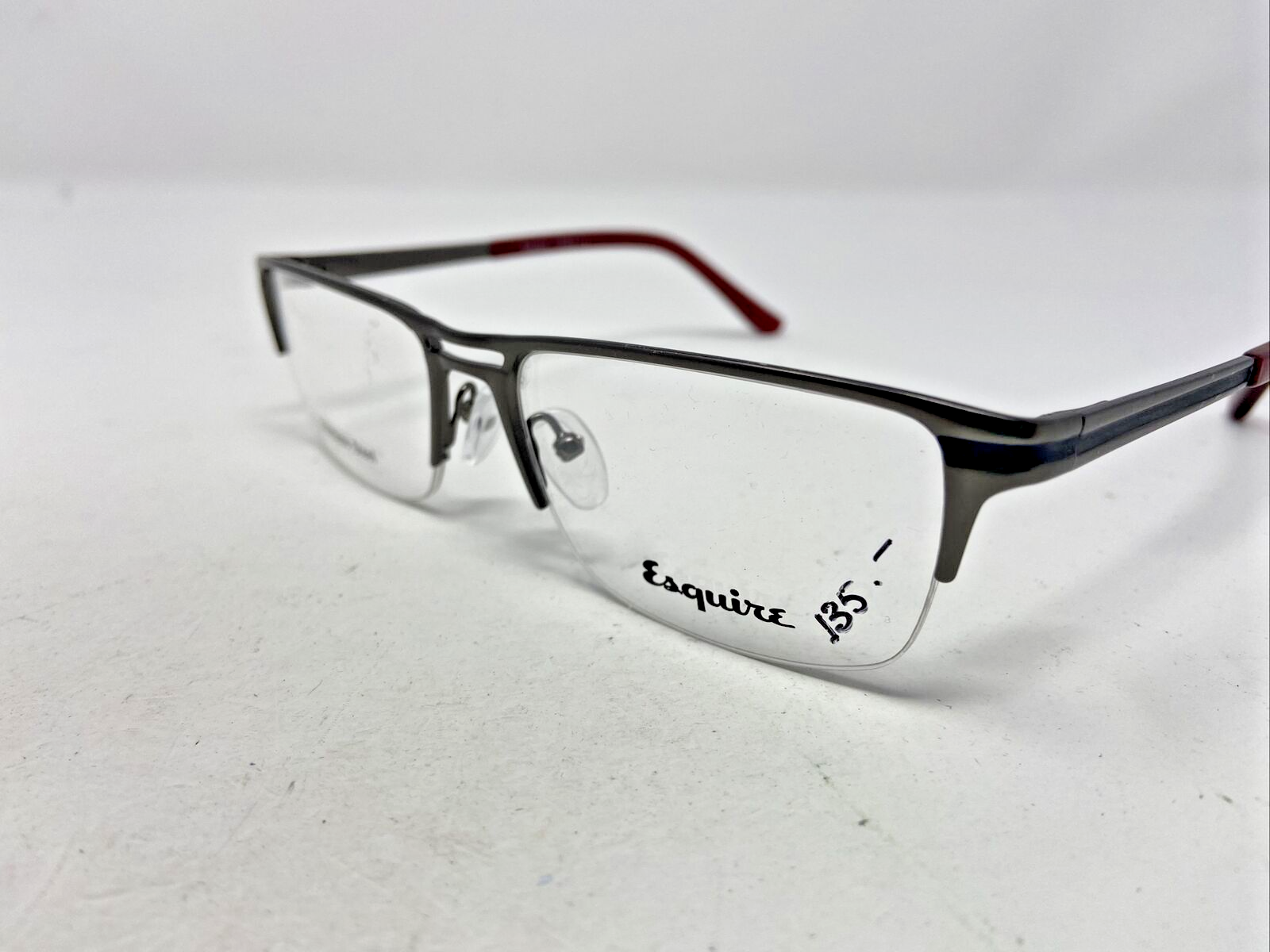 Esquire 1533 SATIN GUN 55-17-145 Gunmetal Metal Half Rim Eyeglasses ...