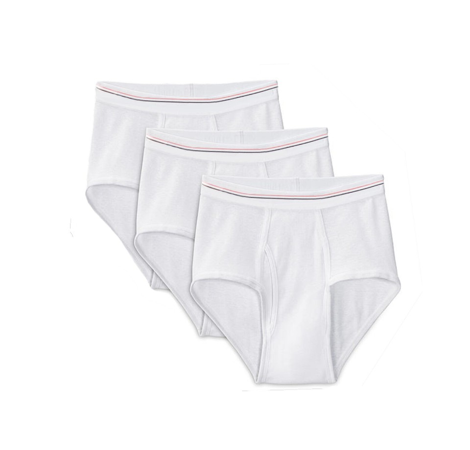3 pc Men's White Briefs Cotton Underwear Old School Open Front Vintage ...