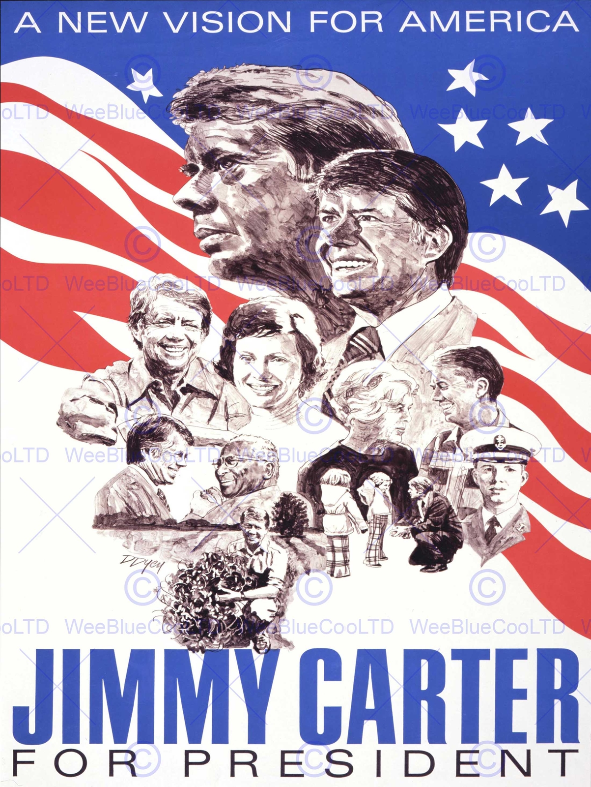 PROPAGANDA POLITICAL PRESIDENT ELECTION CARTER DEMOCRAT USA POSTER ...
