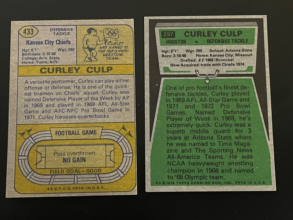 1974, 75 Topps Curley Culp | eBay