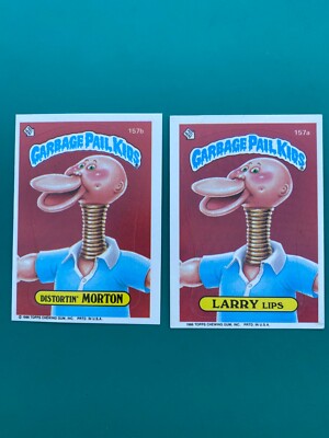 1986 Garbage Pail Kids157a & 157b: “Larry Lips” & “Distortin’ Morton ...