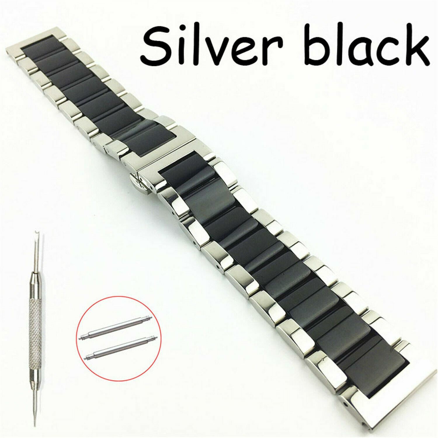 16 18 20 21 22mm 23 24 26mm Glossy Matte Stainless Steel Watch Band ...