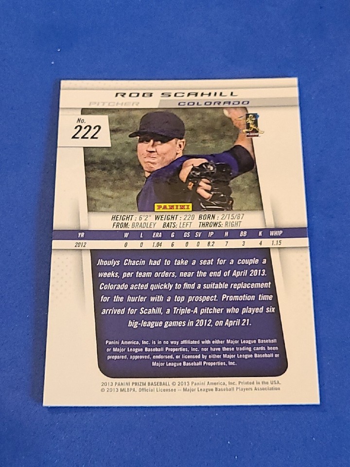 2013 Rob Scahill Panini Prizm #222 Rookie | eBay