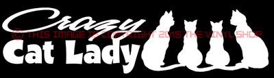 "Crazy Cat Lady" LOVE Cats decal Sticker, Kitten,Cats 9 inches wide | eBay