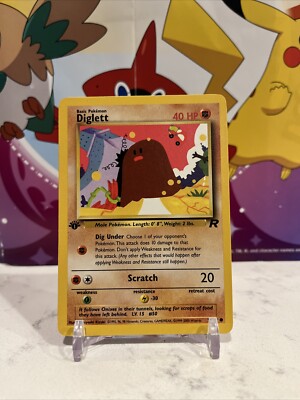 1st Edition Diglett 52/82 - Team Rocket - Pokemon Card - Near Mint (NM ...