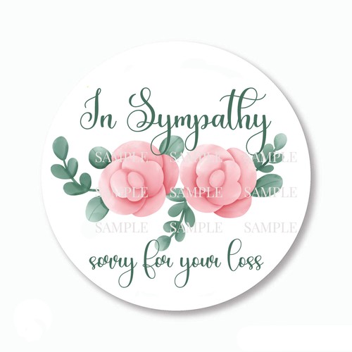 30 Floral In Sympathy Labels Scrapbook Stickers 1.5" Envelope Seals ...