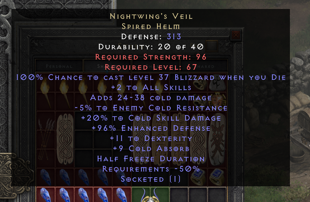 Diablo 2 Resurrected D2R: - Perfect 20% Nightwing's Veil with 5/5 - SC -PC- NL | eBay
