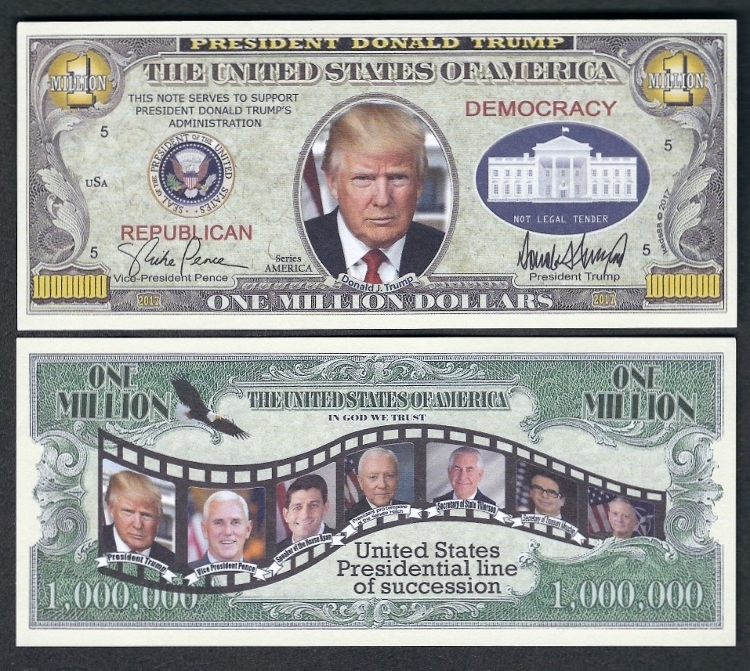 LOT OF 500 Bills - Trump Administration, Presidential Line of ...
