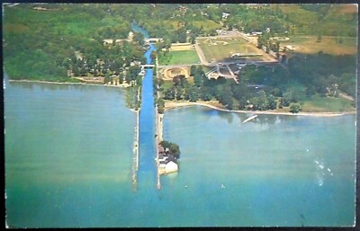 1950s Aerial of Owasco Lake, Parks, Canal, Beach, Playground, New York ...