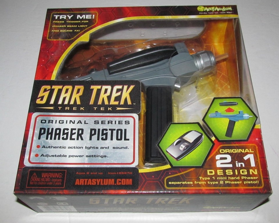 *Rare* Star Trek Trek Tek Original Series Phaser Pistol 2003 Art Asylum ...