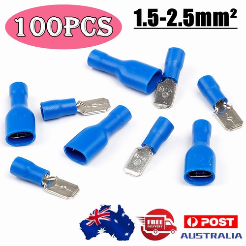 100PCS Electrical Wire Spade Crimp Terminal Kit Insulated Splice ...