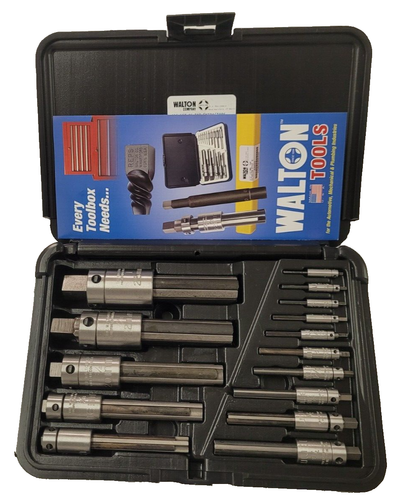 Walton 18015 15 PC Tap Extractor Set USA 4 FL SAE NC NF Metric W/ Case ...