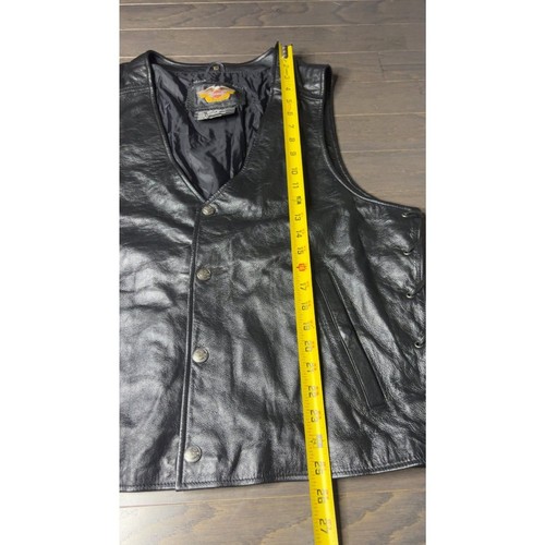 Black Harley Davidson Leather Vest, Size L, $100, Motorcycle Vest | eBay