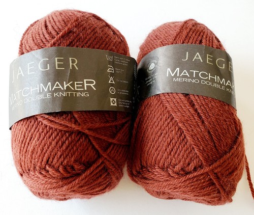 Jaeger Matchmaker Yarn 100% MERINO Wool Brown 2 SKEINS Double Knitting ...