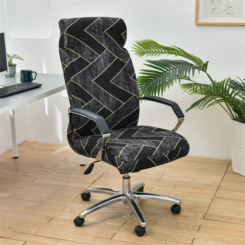 Floral Prints Elastic Chair Cover Geometry Computer Chairs Slipcovers ...