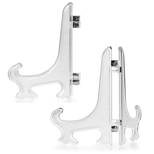 24 Pack Clear Mini Easels for Displaying Photos, Wedding Place Cards, 4 ...