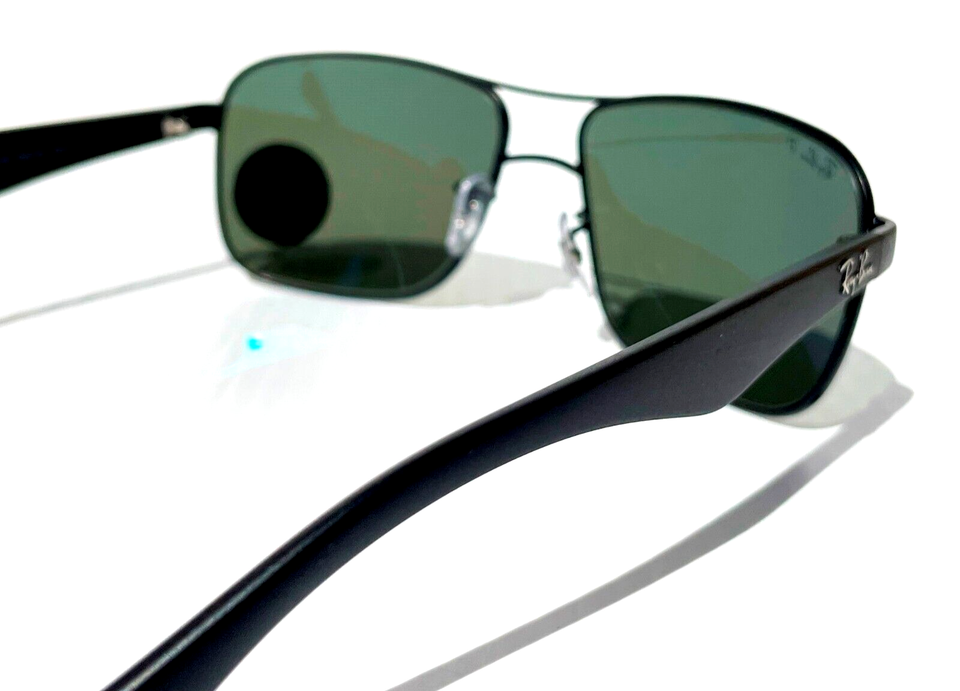 NEW Ray Ban Matte Black POLARIZED Gray Green Lens Sunglass RB3516 006 ...