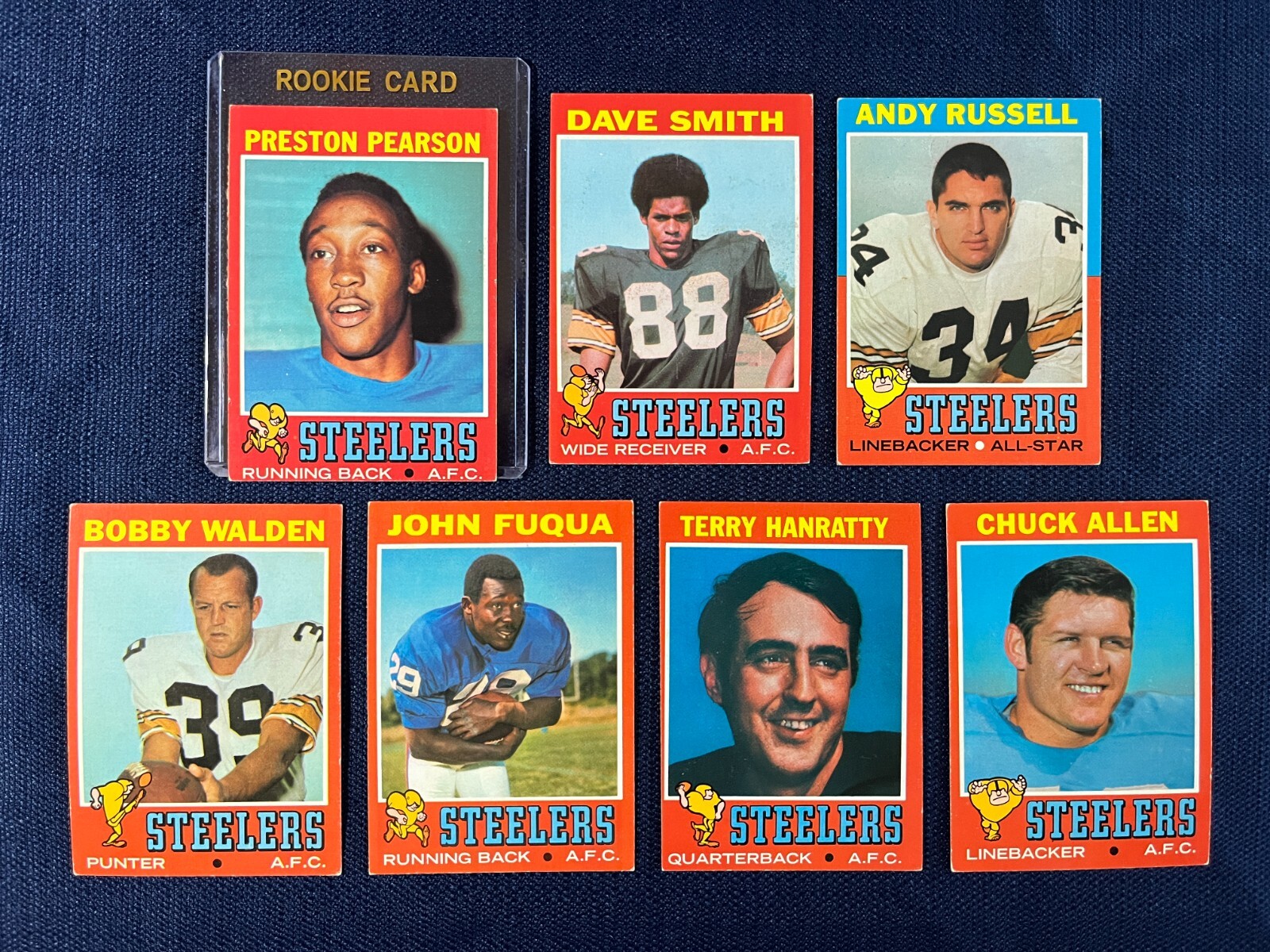 1971 Topps Football Pittsburgh Steelers Lot of 7, Pearson Rookie ...