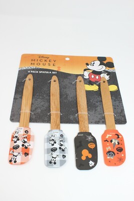 NEW Disney MICKEY MOUSE 4-Pack Mini Spatula Set Halloween Classic Bake ...