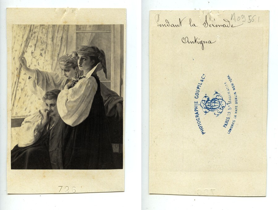 France Antigna Paint Pendant la Serenade Old CDV photo Goupil 1870 | eBay