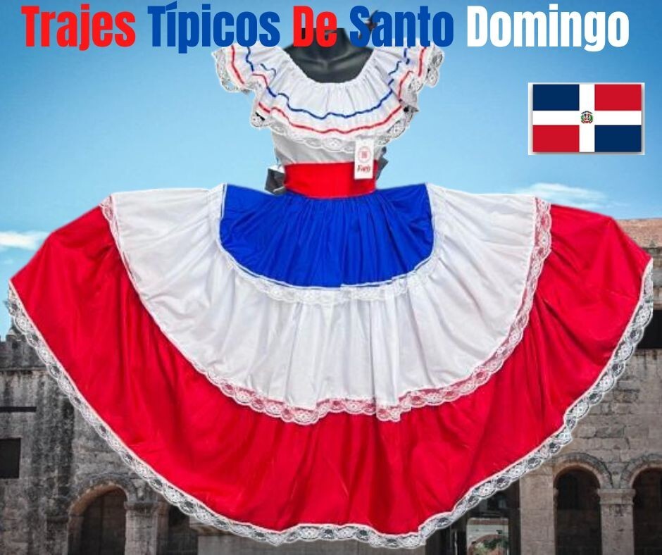 Dominican Republic, Puerto Rico Traditional Dress Wide Traje del Caribe ...