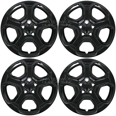 4 Black 2017-19 Ford Escape S 17" Hub Caps Full Wheel Covers Skins R17 ...
