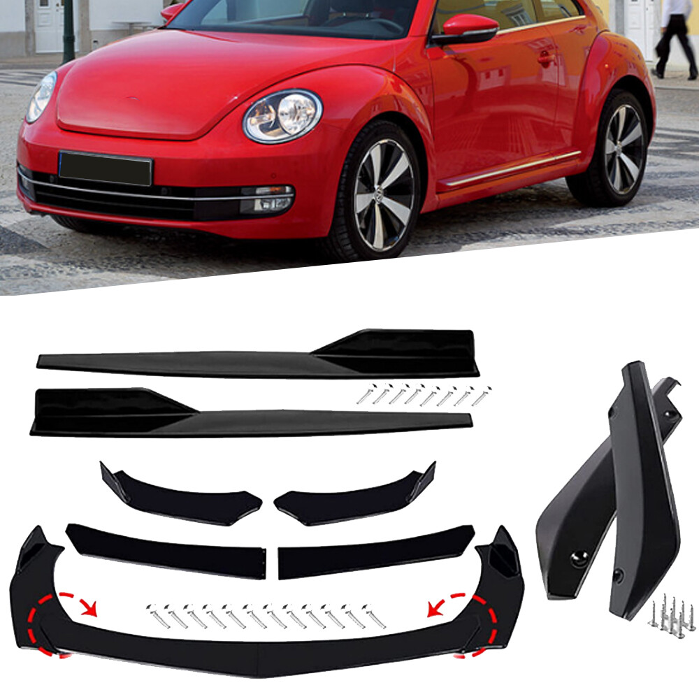 Front Bumper Lip Spoiler Splitter Body Kit+Side Skirts For VW ...