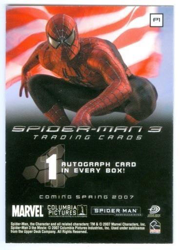 SPIDER-MAN "PROMO CARD P1" MARVEL SPIDER-MAN 3 | eBay
