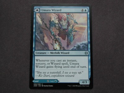 2020 MTG U Creature "Umara Wizard (MDFC)" NM+ Magic Card #086 ZNR LAND ...