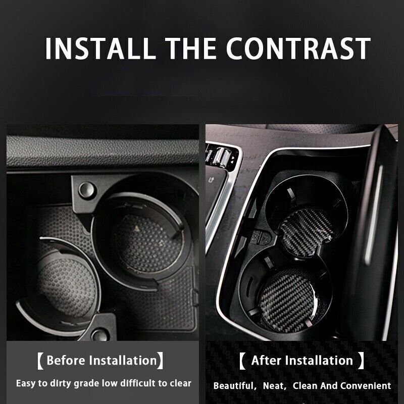 2X Carbon FIber Cup Holder Water Coaster Cup Mat Pad for Lexus Car ...