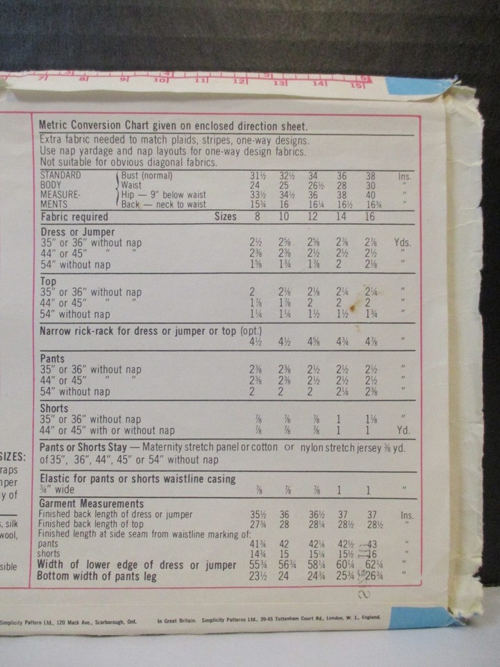 Simplicity Pattern 6865 Maternity Dress Jumper Top Pants Shorts Miss ...