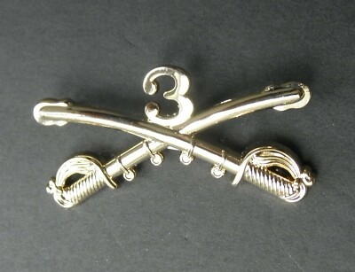 ARMY 3rd CAVALRY REGIMENT SWORDS SABERS BRAVE RIFLES LAPEL PIN BADGE 2. ...