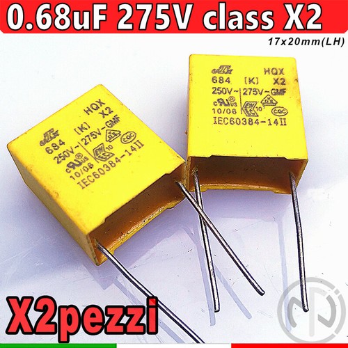 2X Condensatore 680nF polipropilene 0,68uf 275V classe X2 | eBay