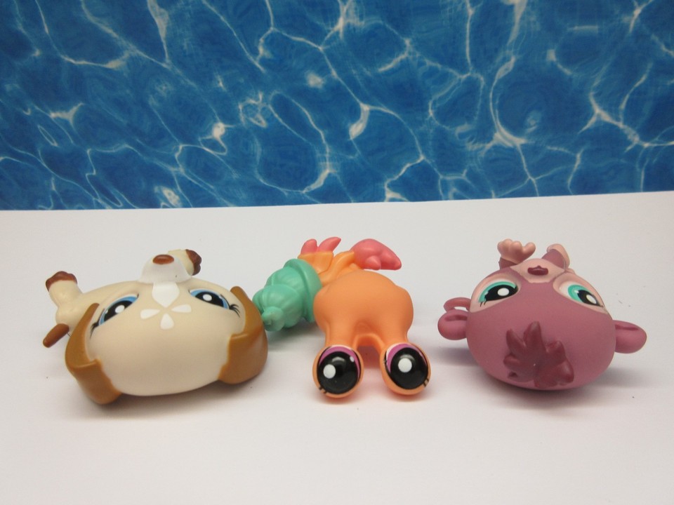 LITTLEST PET SHOP #1491 1492 1493 DACHSHUND CRAB MONKEY SWIM & SAND ...