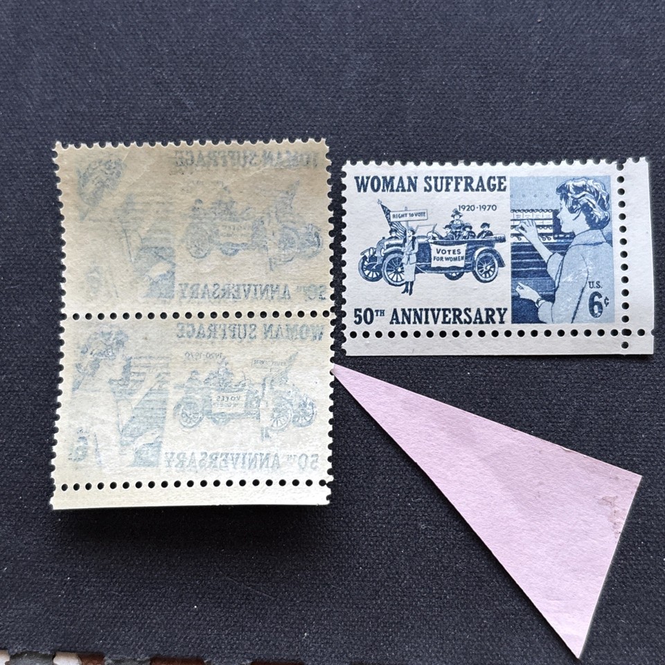 57051 US Stamp Rare SC#1406 MNHOG Rare Pair Image On Back Offset ERROR ...